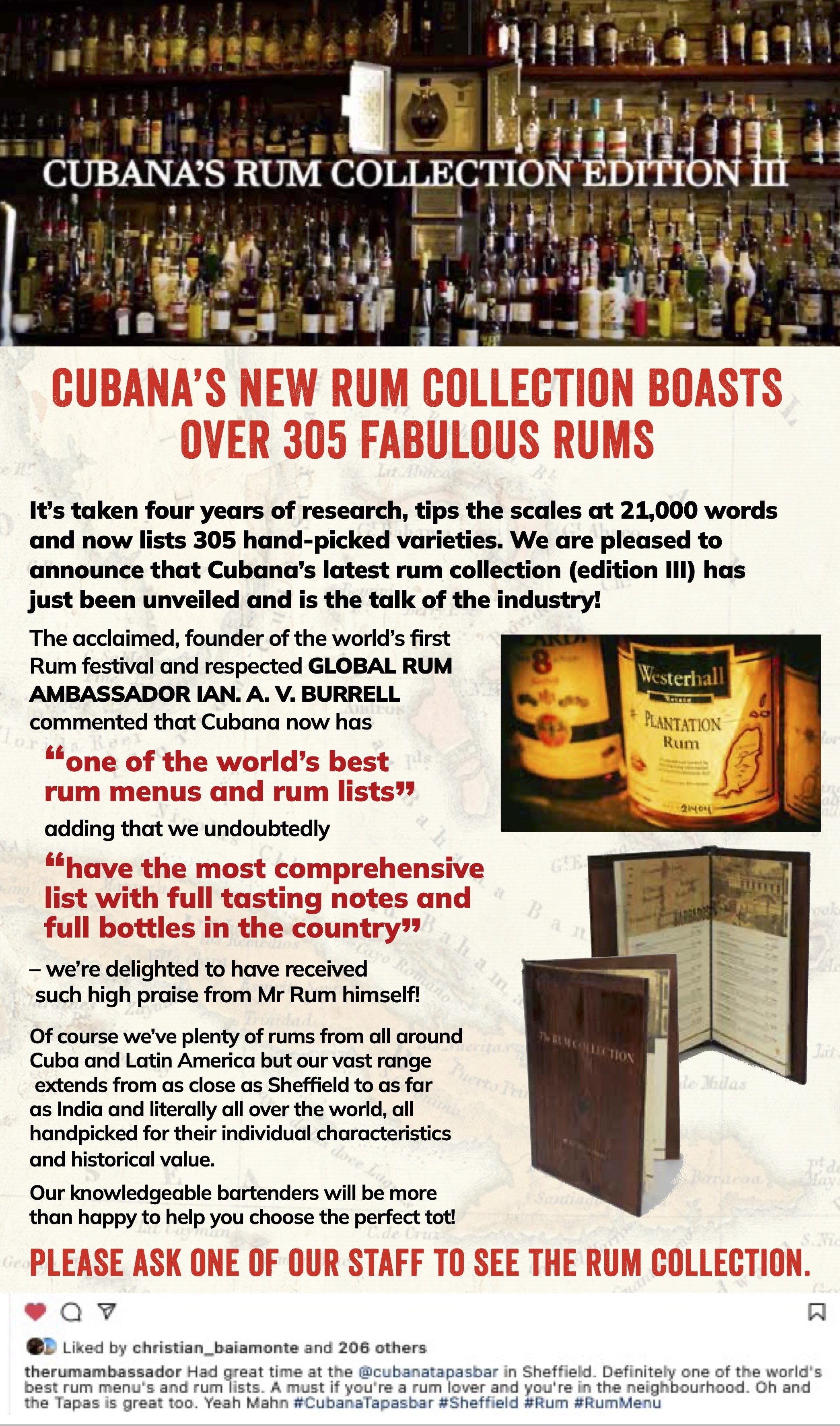 Cubana Tapas Bar and Restaurant - The Rum Collection