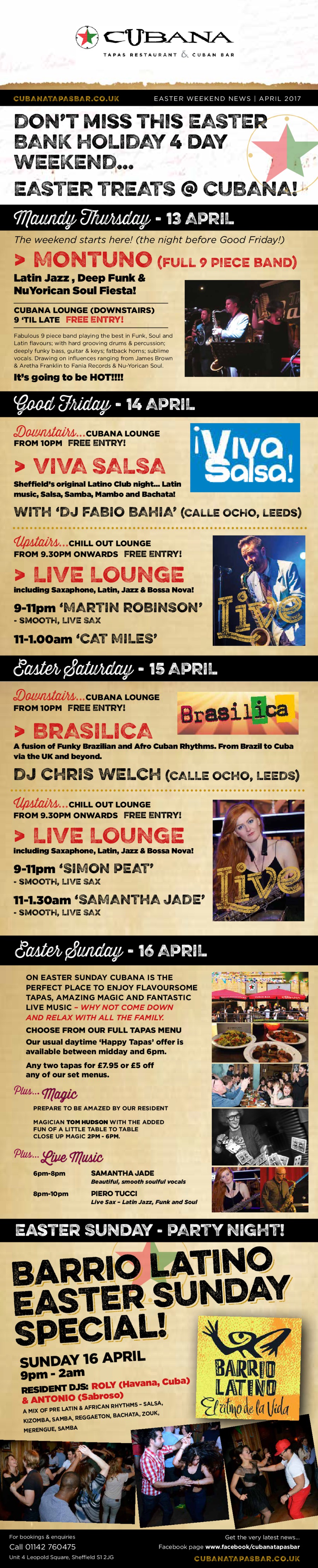 Easter Special at Cubana