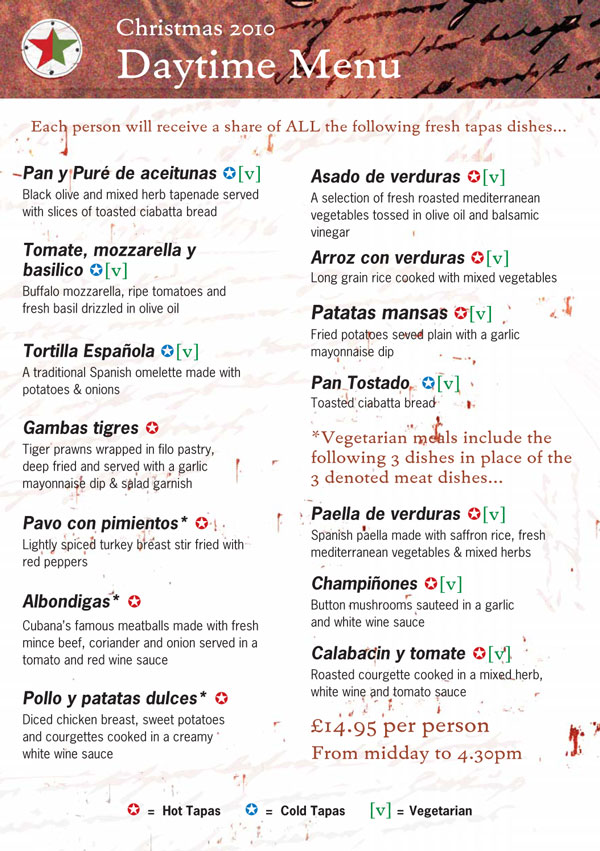 Cubana Tapas Bar and Restaurant in Sheffield - Christmas 2010