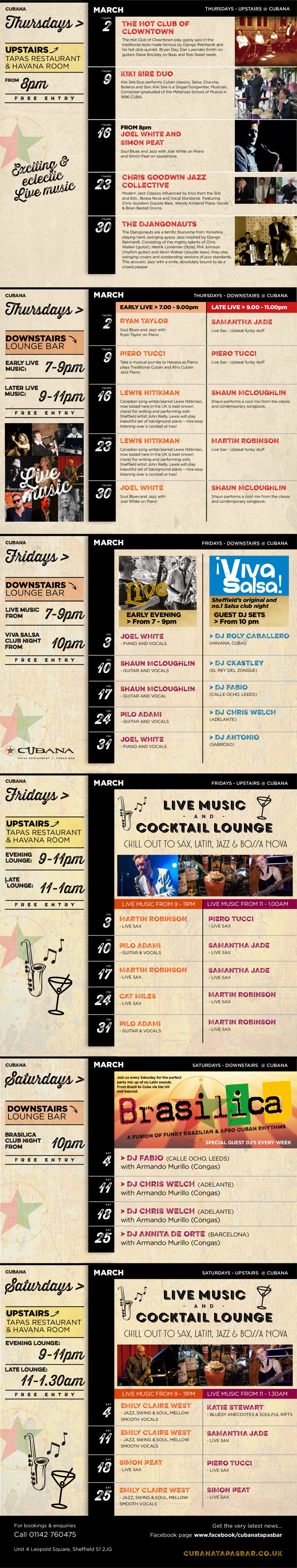 Cubana Tapas Bar and Restaurant in Sheffield - Monthly newsletter