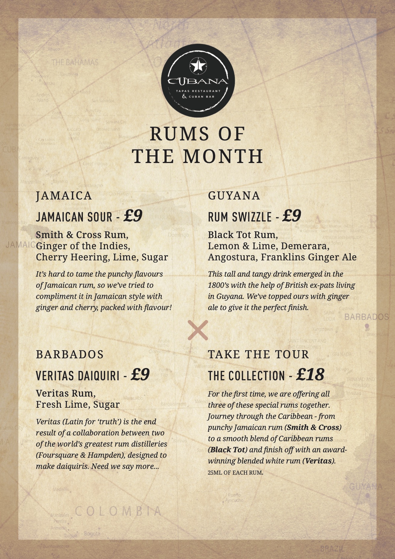 Cubana Tapas Bar and Restaurant - The Rum of the Month