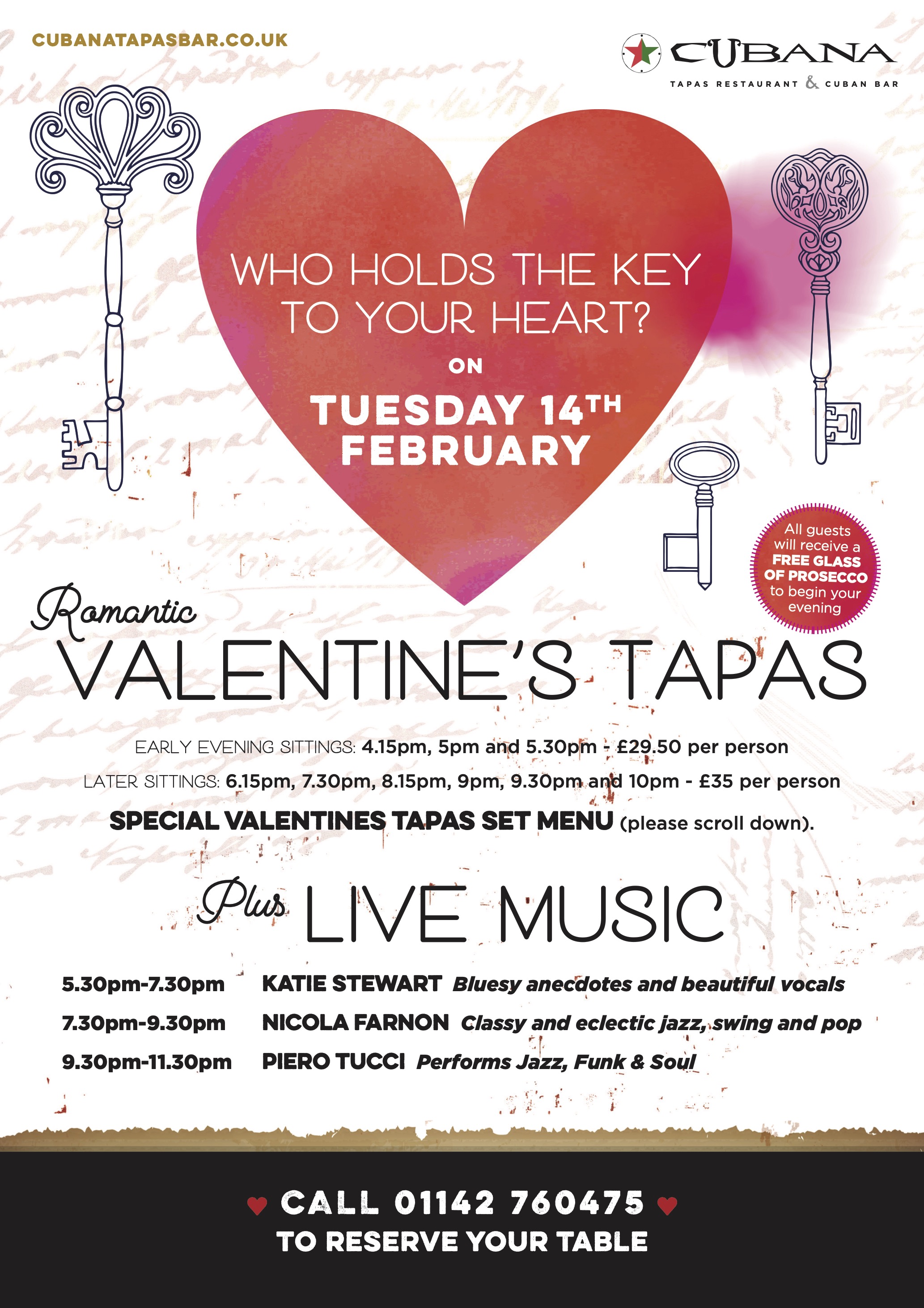 Valentine's Day at Cubana Tapas Restaurant and Cuban Bar